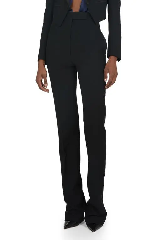 TOM FORD Pinstripe Wool Grain De Poudre Trousers - Black