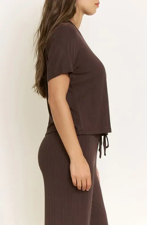 Honeydew Intimates Cloud Modal Rib Knit T-shirt - Chocolate