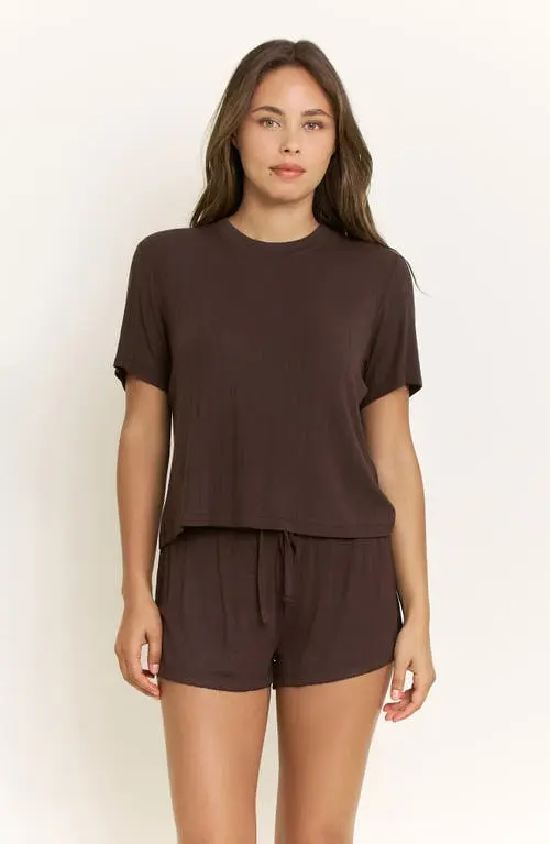 Honeydew Intimates Cloud Modal Rib Knit T-shirt - Chocolate
