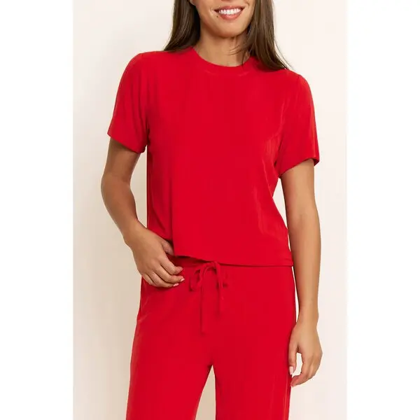 Honeydew Intimates Cloud Modal Rib Knit T-shirt - Holly Red