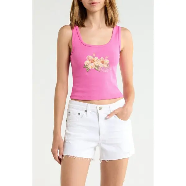 BILLABONG Take A Second Floral Cotton Tank - Guava