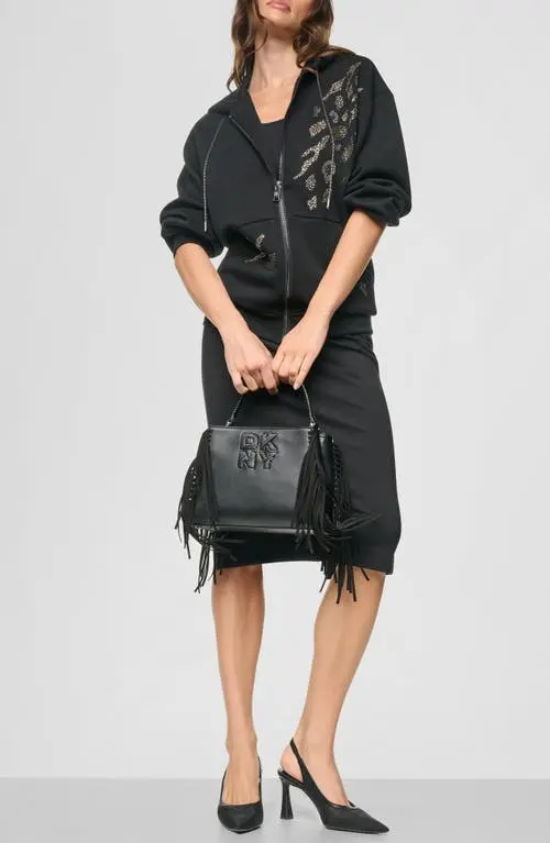 Dkny Heatset Animal Chain Link Zip Hoodie