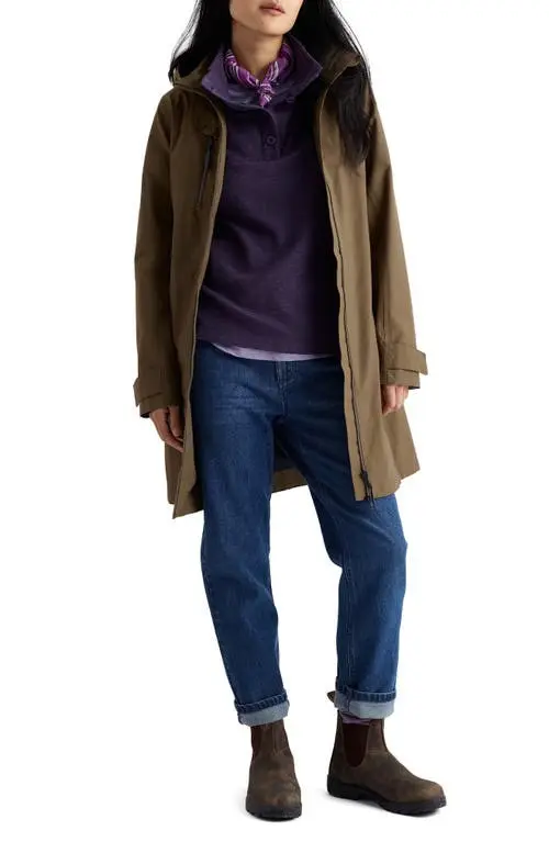 SEASALT CORNWALL Coverack Waterproof Organic Cotton Raincoat With Removable Hood - Laurel