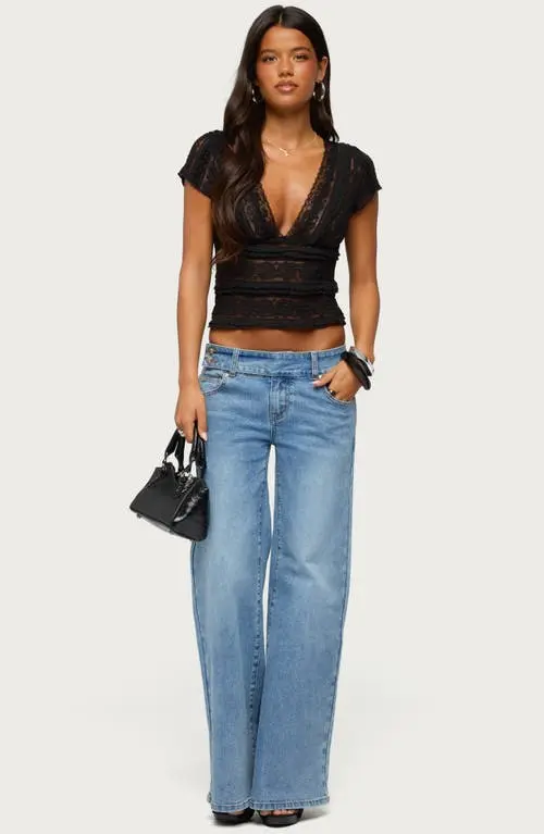 EDIKTED Dale Low Rise Straight Leg Jeans
