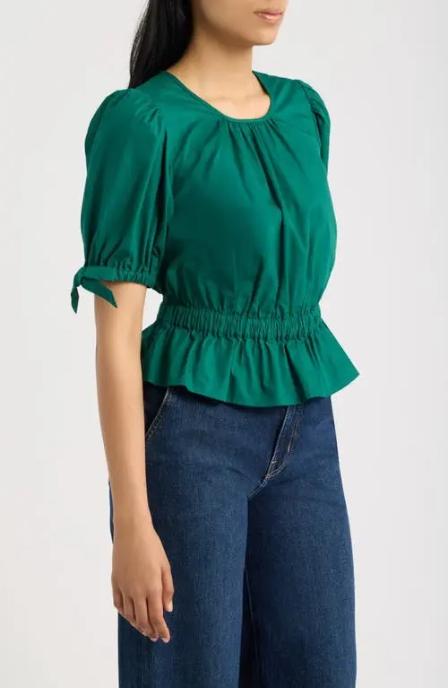 CECE DUPRAZ Balloon Sleeve Cotton Poplin Top
