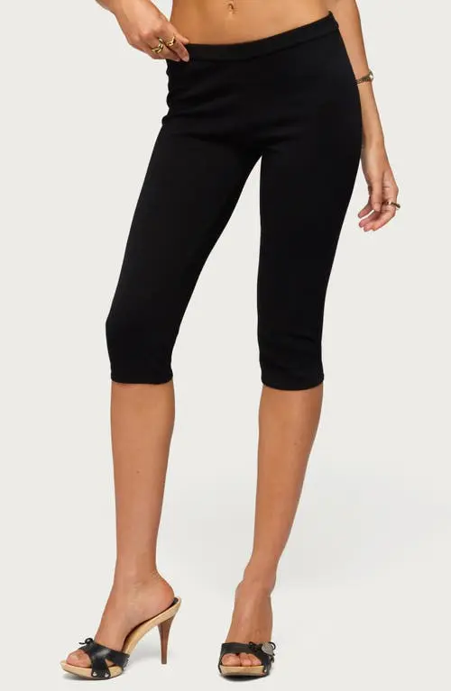 EDIKTED Vanessa Knit Capri Pants - Black