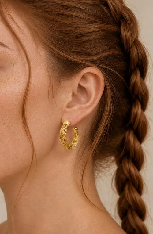 LA MENO Mesh Hoop Earrings