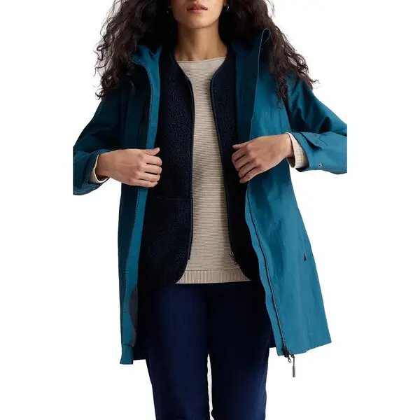 SEASALT CORNWALL Coverack Waterproof Organic Cotton Raincoat With Removable Hood - Rain Cloud