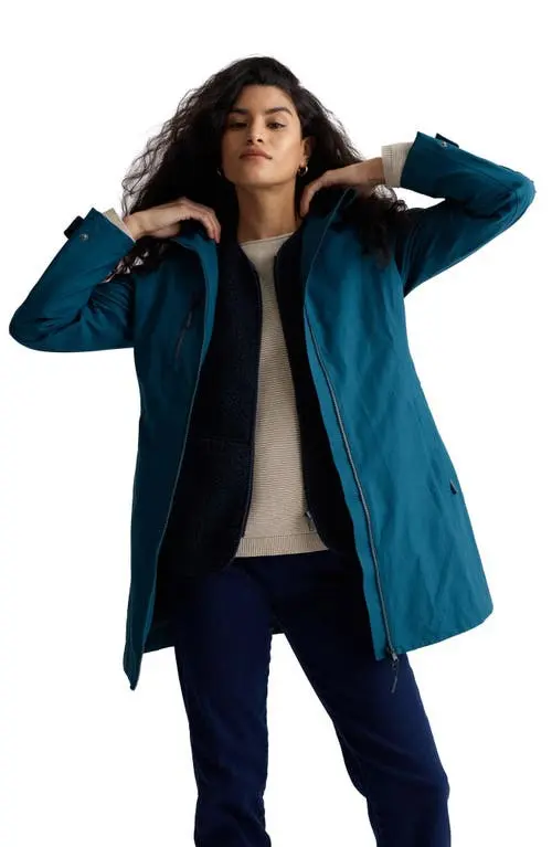 SEASALT CORNWALL Coverack Waterproof Organic Cotton Raincoat With Removable Hood - Rain Cloud