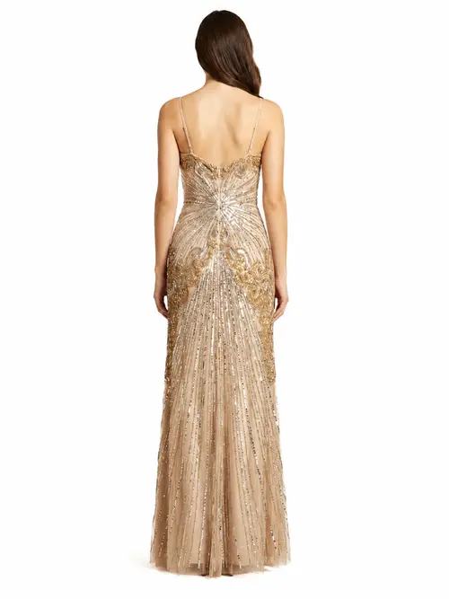 LARA NEW YORK Strapless Beaded Gown