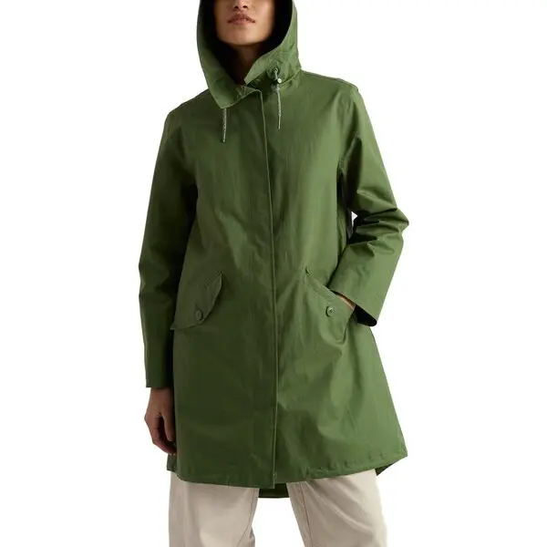SEASALT CORNWALL Waterproof Linen & Cotton Hooded Coat