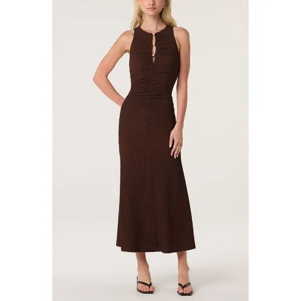 Astr The Label Skyla Sleeveless Midi Dress - Brown