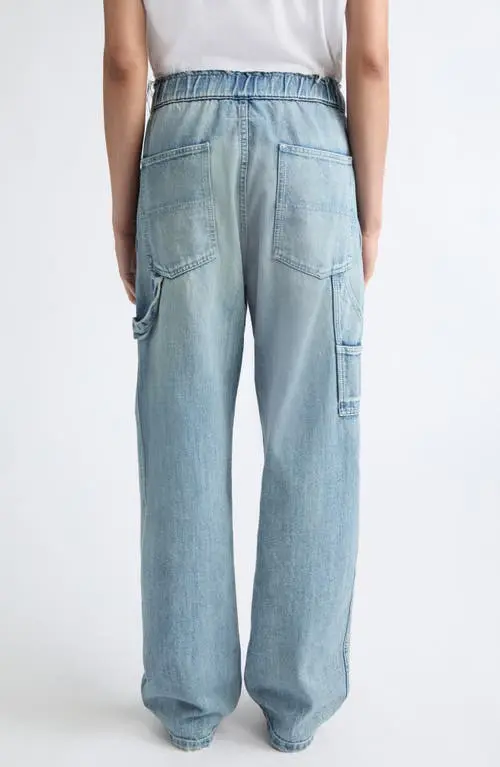 MAISON MARGIELA Distressed Frayed Waist Wide Leg Jeans - Blue