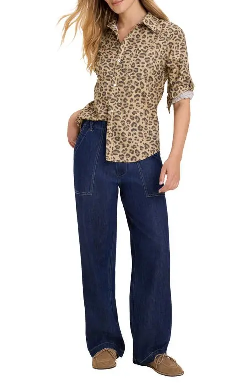 NZ BY NIC AND ZOE Leopard Print Cotton Blend Shirt