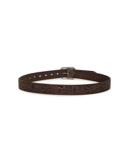 BELLE & BLOOM Stand Me Embossed Leather Belt
