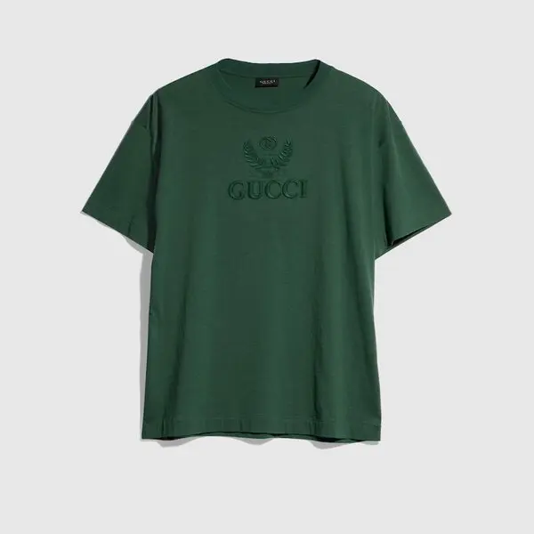 Gucci Cotton Jersey T-shirt With Embroidery - Green