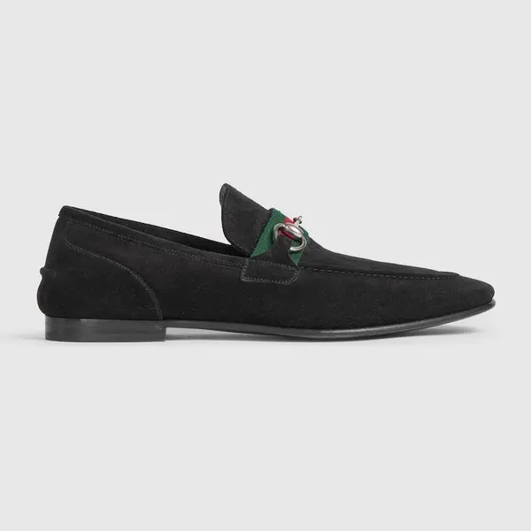 Gucci Suede Horsebit Loafer - Black
