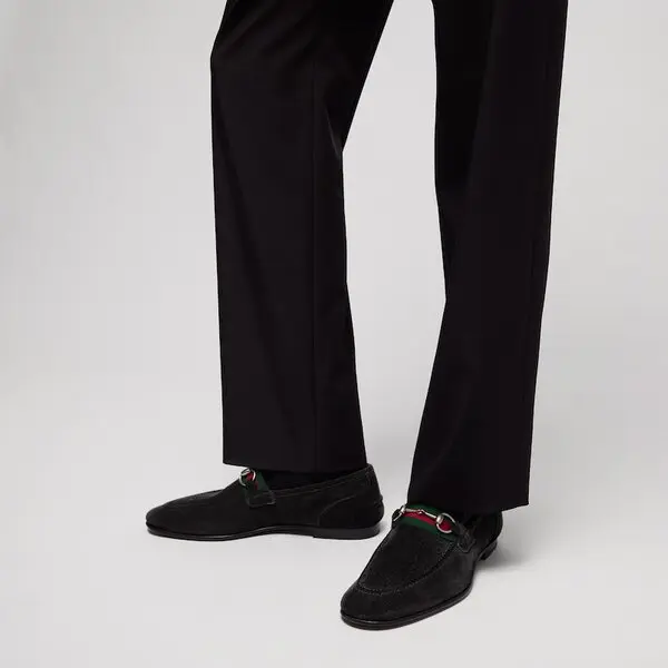 Gucci Suede Horsebit Loafer - Black