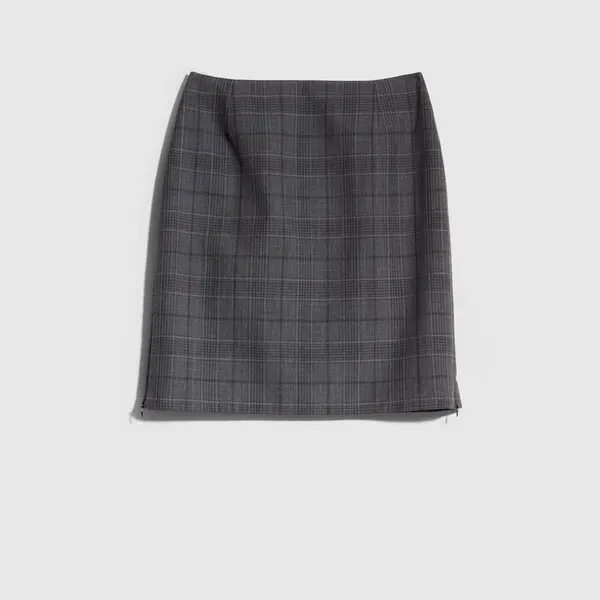 Gucci Checked Fine Wool Mini Skirt - Black