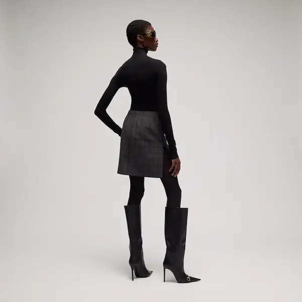 Gucci Checked Fine Wool Mini Skirt