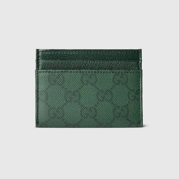 Gucci Essence Classic Card Case Original Gg Fabric - Green