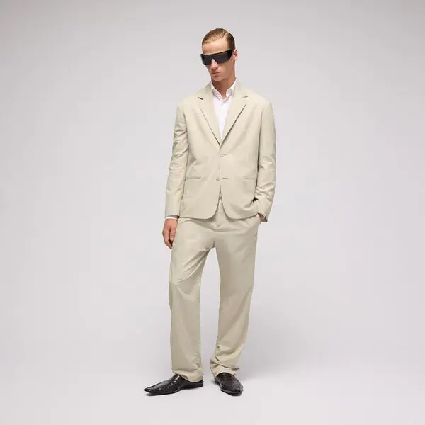 Gucci Lightweight Cotton Nylon Twill Pants With Crest Embroidery
