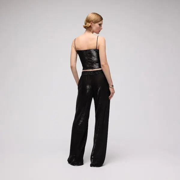 Gucci Fluid Lamé Jersey Top With Iridescent Effect - Black