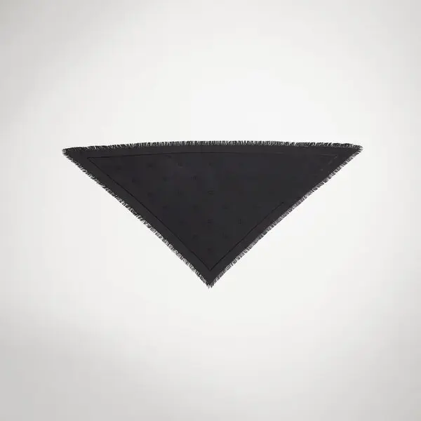 Gucci Double G Silk Wool Shawl - Black