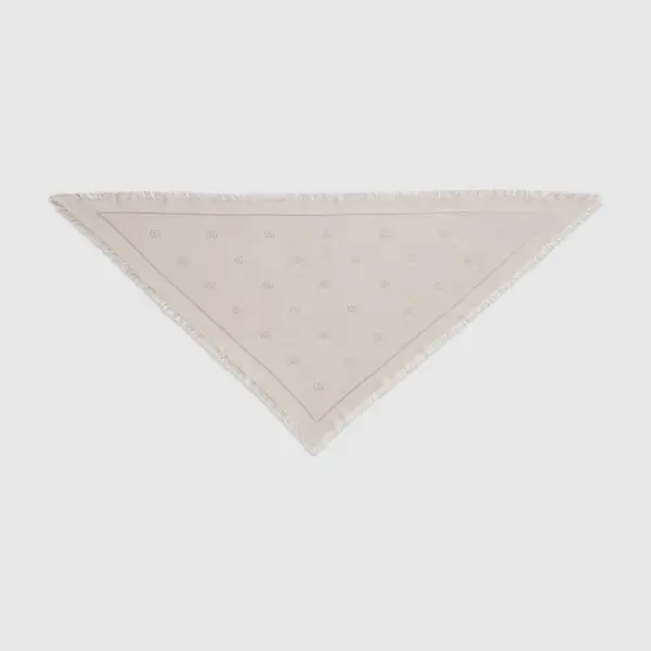 Gucci Double G Silk Wool Shawl - Grey