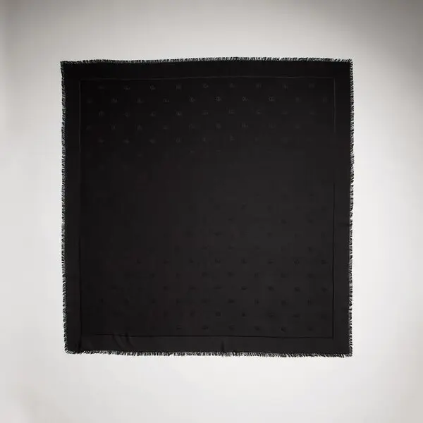 Gucci Double G Silk Wool Shawl - Black