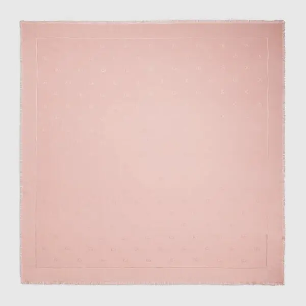 Gucci Double G Silk Wool Shawl - Pink