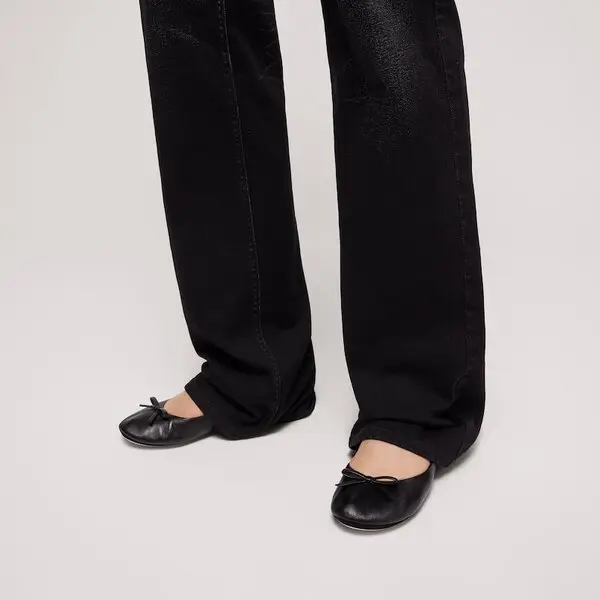 Gucci Bamboo Trim Ballerina Flats - Black