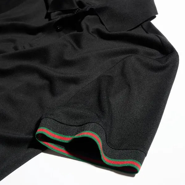 Gucci Silk Jersey Polo Shirt With Web