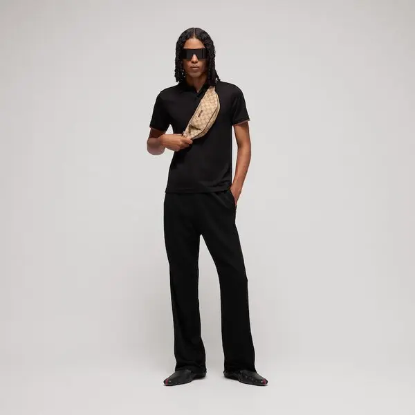 Gucci Silk Jersey Polo Shirt With Web