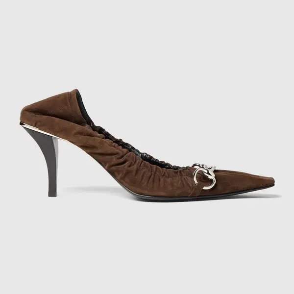 Gucci Vittoria Pump With Elastic Suede