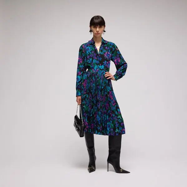 Gucci Allover Flora Print Silk Crêpe De Chine Shirt