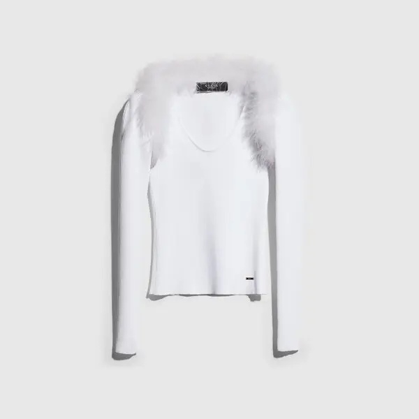 Gucci Rib Viscose Tank Top With Detachable Cardigan