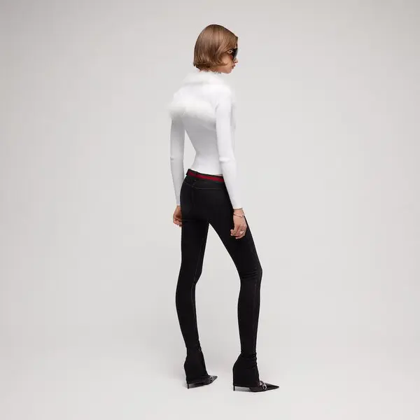 Gucci Rib Viscose Tank Top With Detachable Cardigan