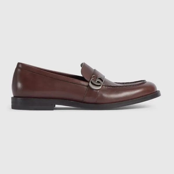 Gucci Loafer With Double G Leather - Brown