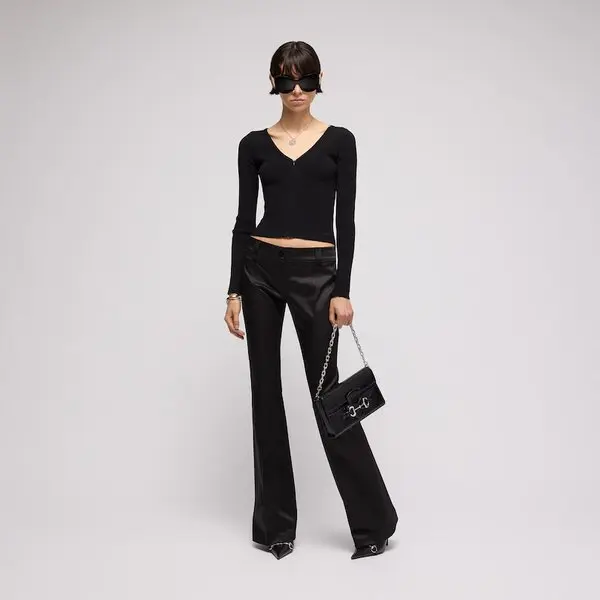 Gucci Rib Viscose Zip Cardigan