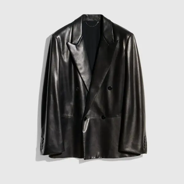 Gucci Soft Nappa Double-breasted Jacket - Black