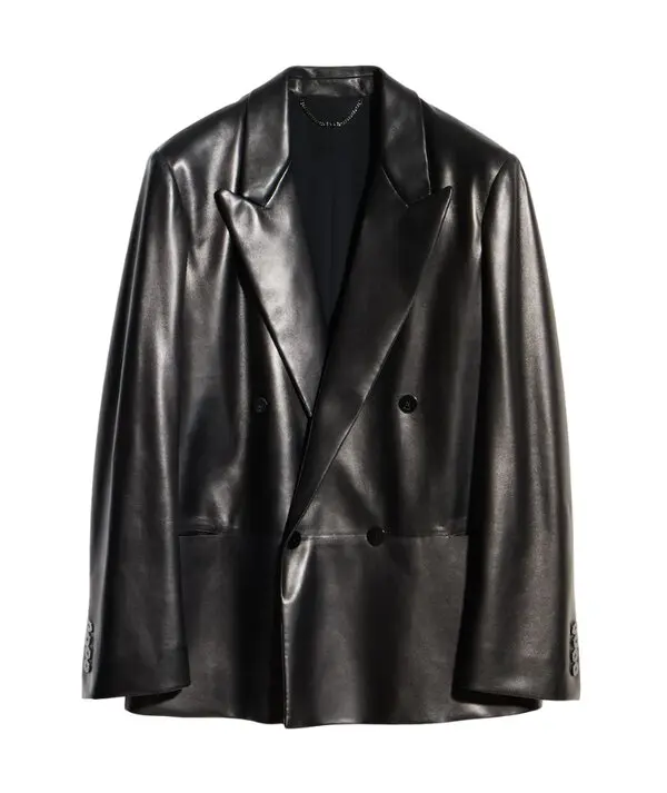 Gucci Soft Nappa Double-breasted Jacket - Black