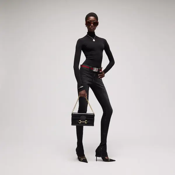 Gucci Seamless Stretch Nylon Jersey Turtleneck Top