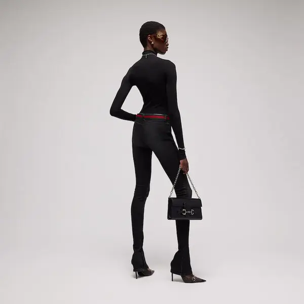 Gucci Seamless Stretch Nylon Jersey Turtleneck Top