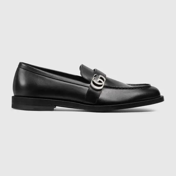 Gucci Loafer With Double G Leather - Black