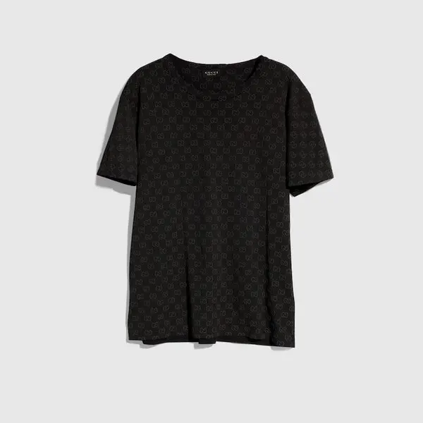 Gucci Printed Cotton Jersey T-shirt - Black