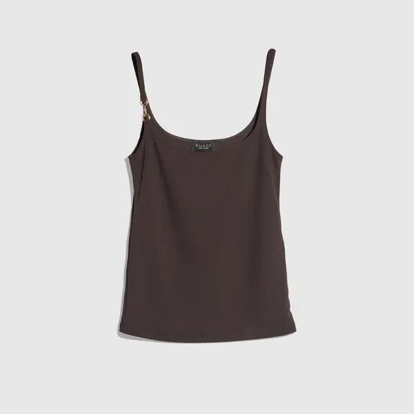 Gucci Viscose Crêpe Jersey Top With Horsebit Ready-to-wear - Brown