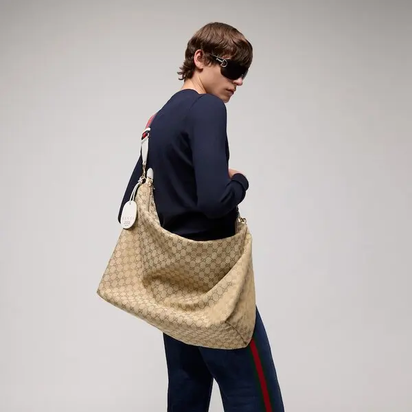Gucci Brera Large Crossbody Bag Gg Canvas