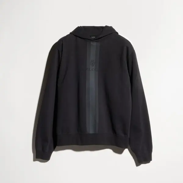 Gucci Cotton Hooded Sweatshirt With Muted Web