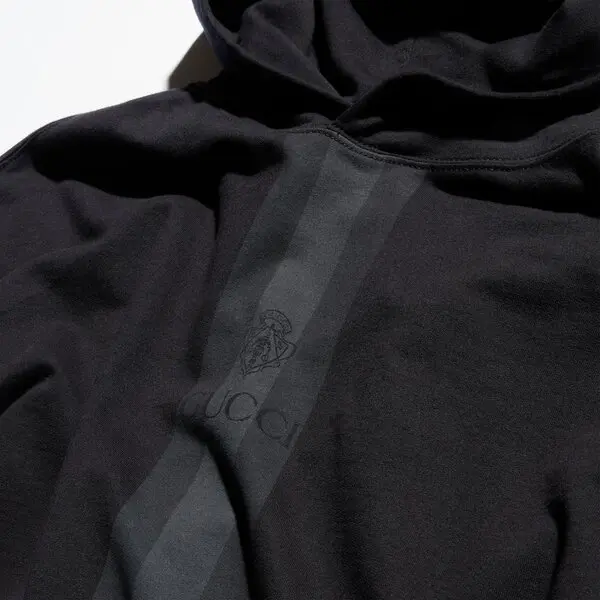Gucci Cotton Hooded Sweatshirt With Muted Web